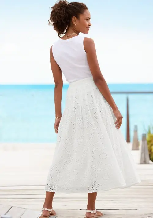 LASCANA Eyelet Maxi Skirt