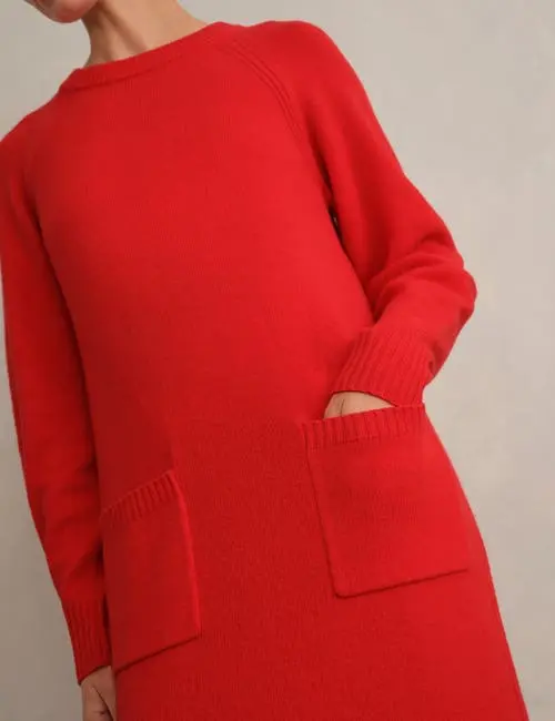 HOBBS LONDON Claudia Knitted Midi Dress - Pepper Red