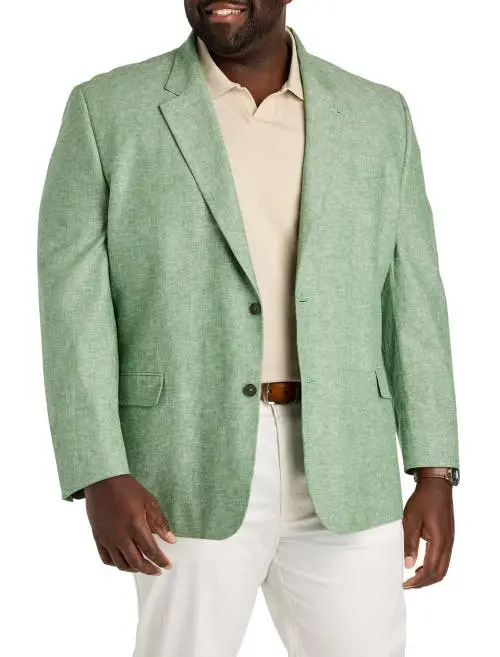 OAK HILL BY DXL Linen Blend Jacket Relaxer Sport Coat