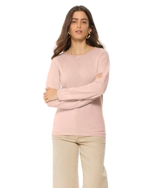 MONTICELLI CASHMERE Ultralight Pure Cashmere Raglan Crewneck Sweater - Peach