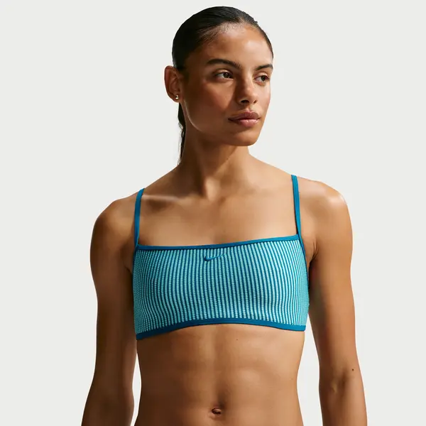 Nike Ripple Texture Bralette Bikini Top - Green
