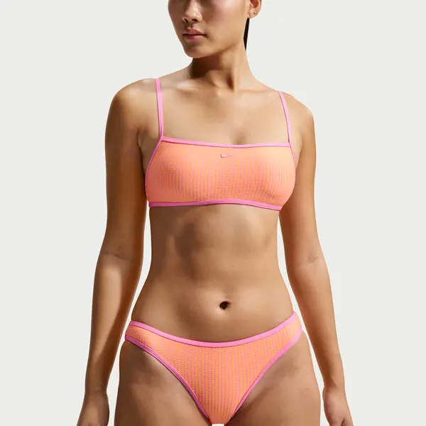 Nike Ripple Texture Bralette Bikini Top - Pink