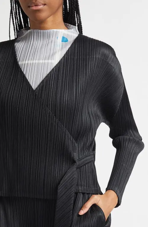 Issey Miyake Facade Pleated Wrap Top