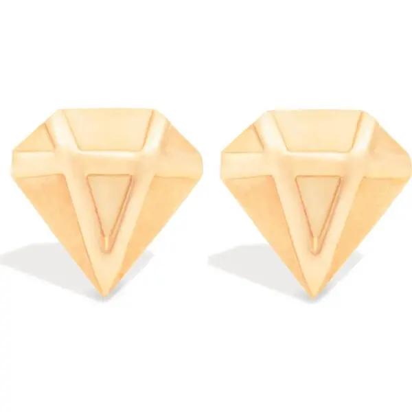 CAMPBELL + CHARLOTTE Mini Juju Diamond Stud Earrings - Gold