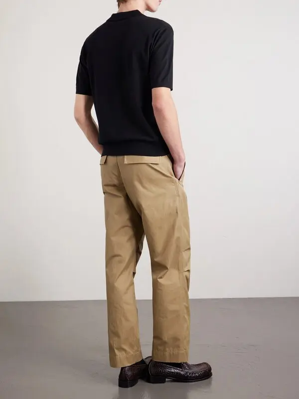 Dries Van Noten Merino Wool Polo Shirt - Black