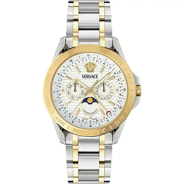 Versace V-galaxy Moonphase Bracelet Watch - Two Tone