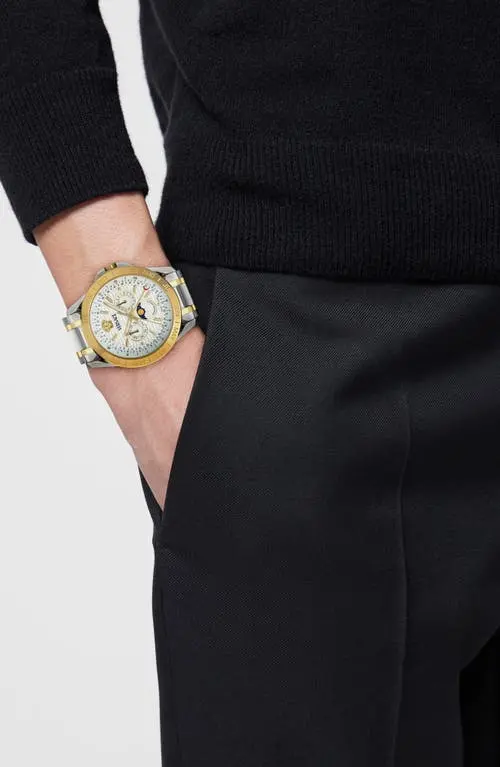 Versace V-galaxy Moonphase Bracelet Watch - Two Tone