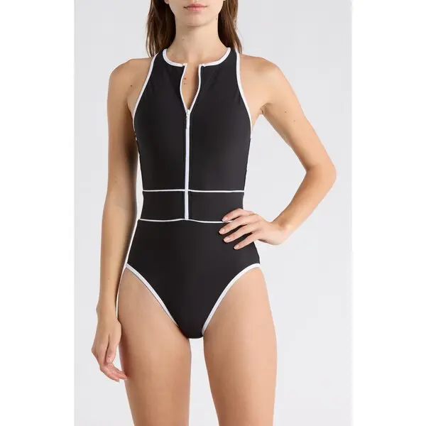 BECCA By Rebecca Virtue Contrast Binding One-piece Swimsuit - Black