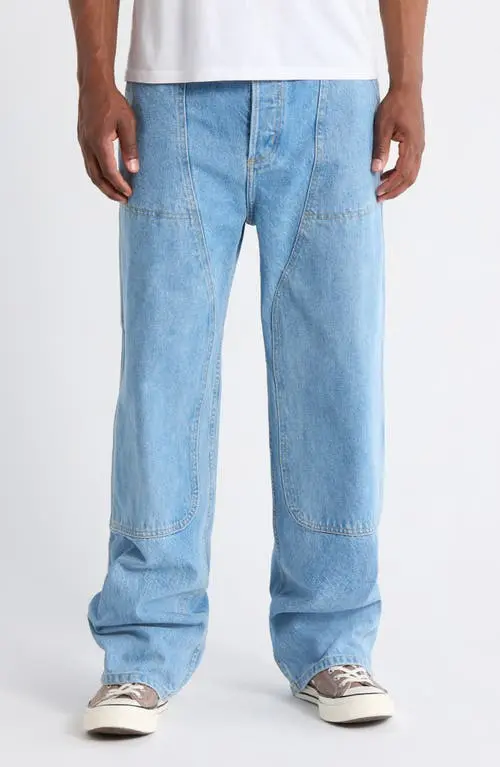 BRAIN DEAD Straight Leg Nonstretch Denim Jeans - Light Washed Indigo