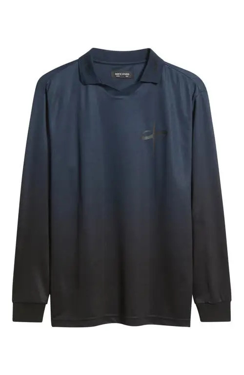 SANTO STUDIO Trust Perforated Long Sleeve Jersey Polo