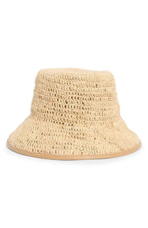 Vince Woven Raffia Bucket Hat - Natural