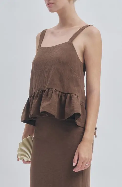 MAUDE CLUB Brandy Peplum Top