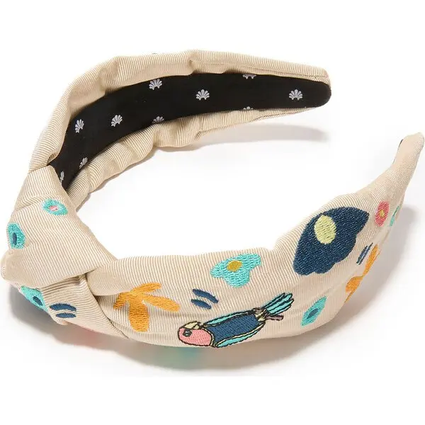 Lele Sadoughi Marisol Knotted Embroidered Headband - Blooming Eileen