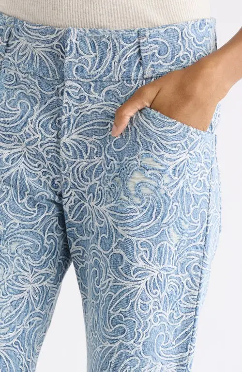 Isabel Marant Ombeline Ripped Embroidered Crop Flare Jeans
