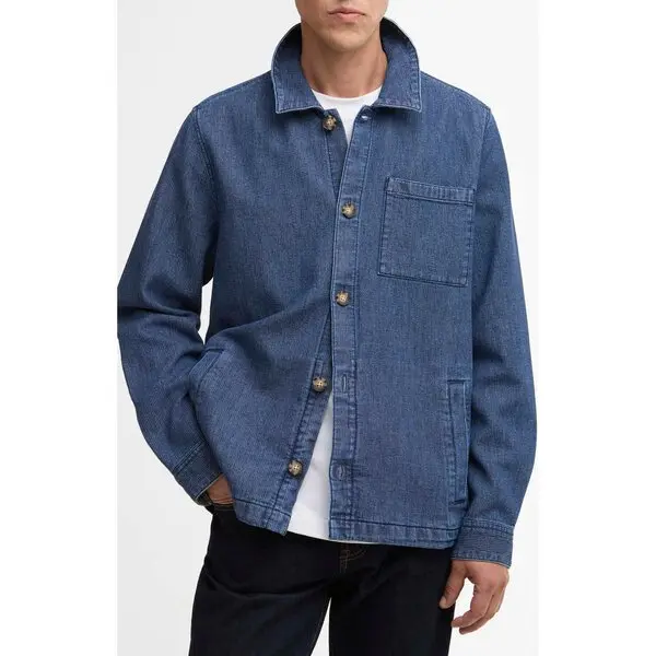 Barbour Aickman Textured Cotton Canvas Button-up Overshirt