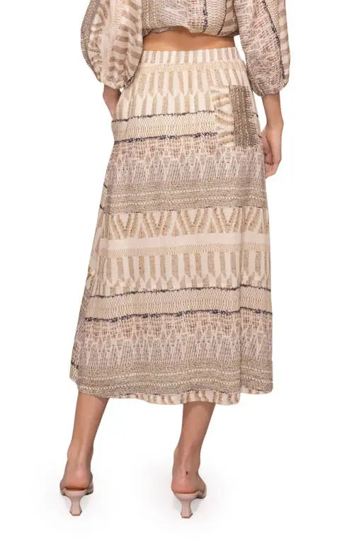 MELLODAY Printed Midi Skirt - Blush Multi