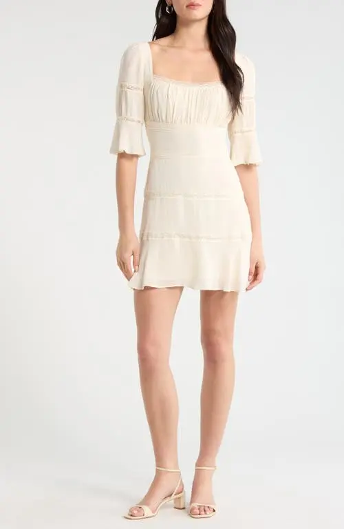 REFORMATION Claribel Lace Inset Minidress - Cream