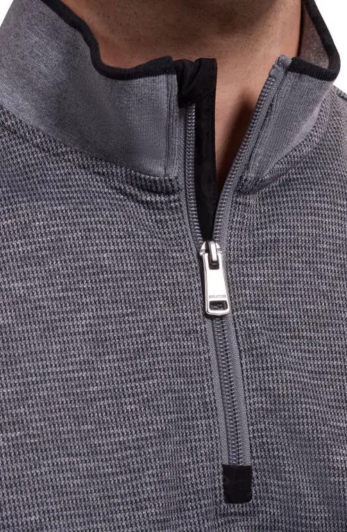 Bugatchi Quarter-zip Pullover - Graphite