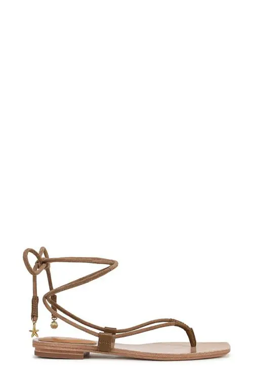 Veronica Beard Rosetta Ankle Wrap Sandal - Chestnut