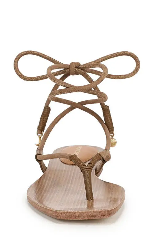 Veronica Beard Rosetta Ankle Wrap Sandal - Chestnut