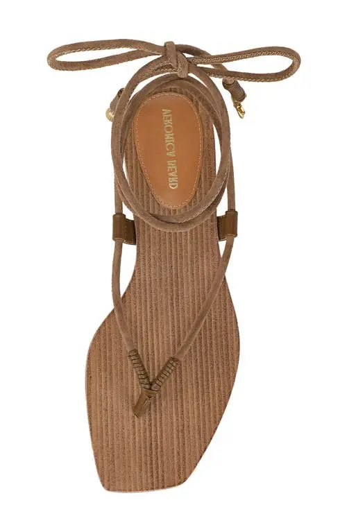 Veronica Beard Rosetta Ankle Wrap Sandal - Chestnut