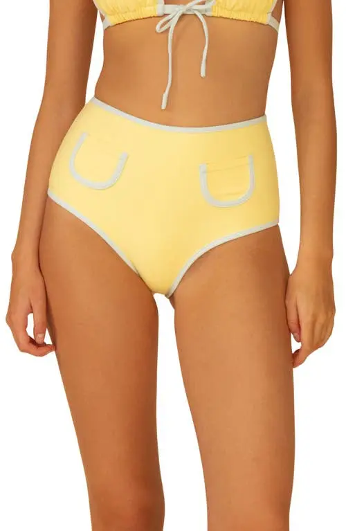 MONTCE Polly Contrast Trim Bikini Bottoms - Sunshine