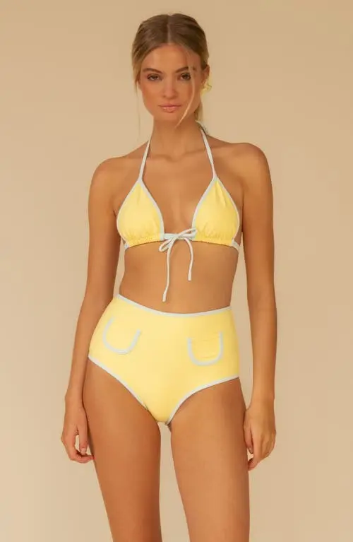 MONTCE Polly Contrast Trim Bikini Bottoms - Sunshine