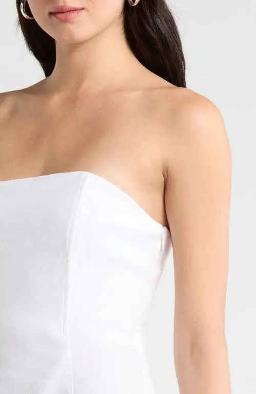 REFORMATION Aurina Linen Strapless Top