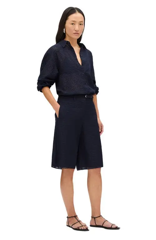 Another Tomorrow Gingham Bermuda Pant