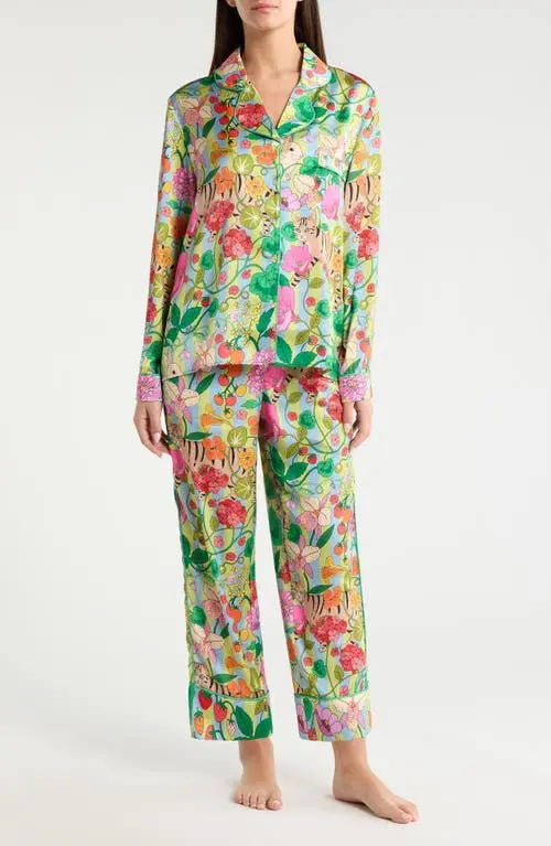 KAREN MABON In The House Satin Pajamas - Green