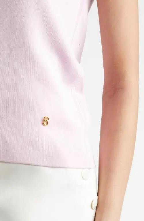 St. John Silk And Cotton Sweater Tank - Peony