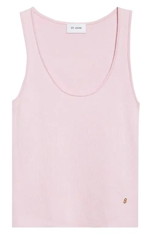 St. John Silk And Cotton Sweater Tank - Peony