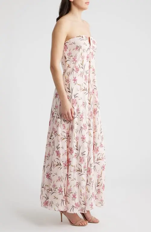 Parker The Emerson Floral Strapless Maxi Dress - Barely Pink