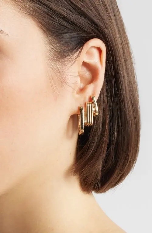 OPEN EDIT Set Of Three Huggie Hoop Earrings