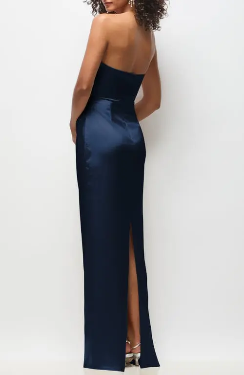 After Six Niamh Ruched Satin Gown - Midnight