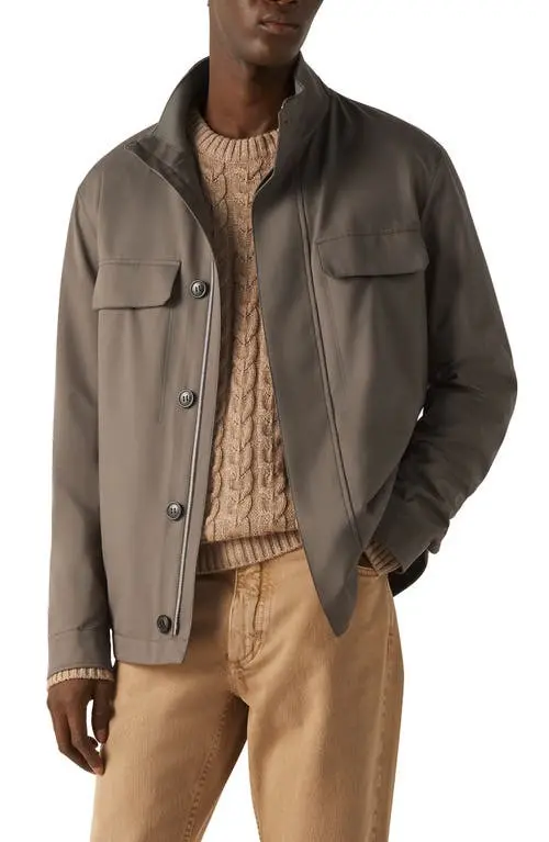 Zegna Microfiber Field Jacket - Dark Taupe