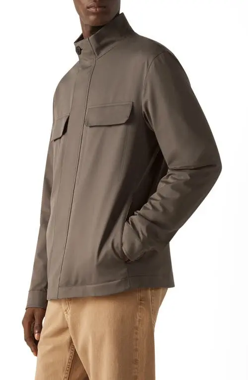 Zegna Microfiber Field Jacket - Dark Taupe