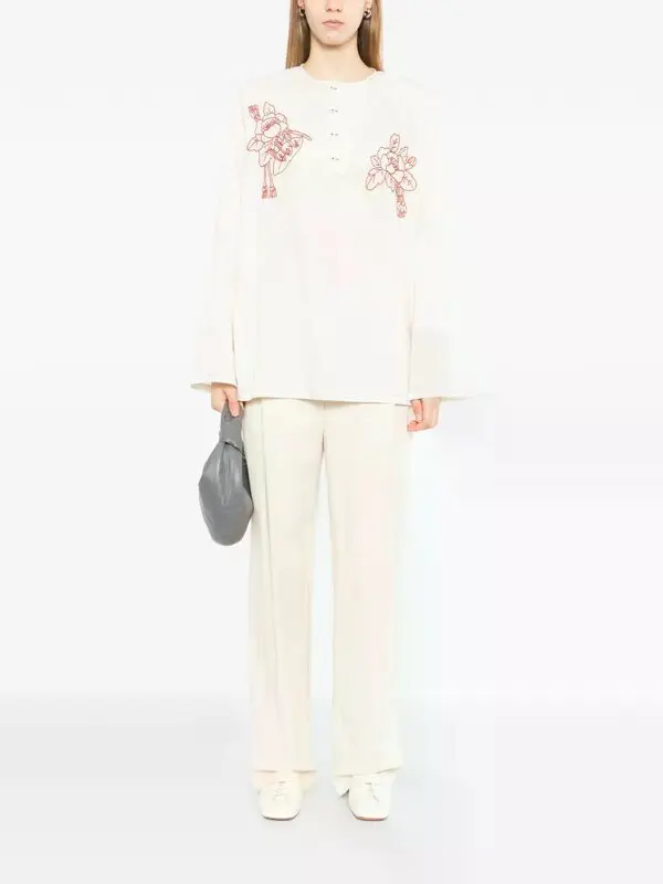 KINYAN LAM Floral Embroidered Blouse