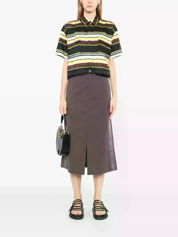Sacai Panel Midi Skirt - Brown