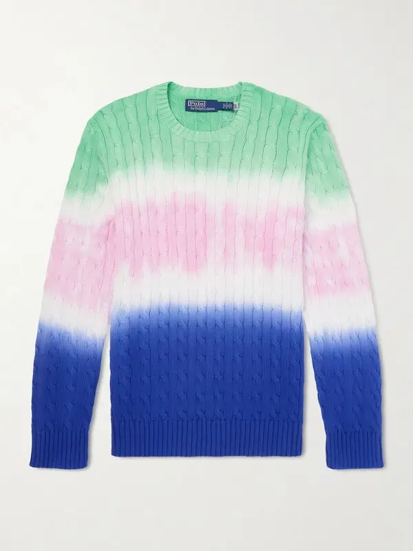 Polo Ralph Lauren Dégradé Cable-knit Cotton Sweater