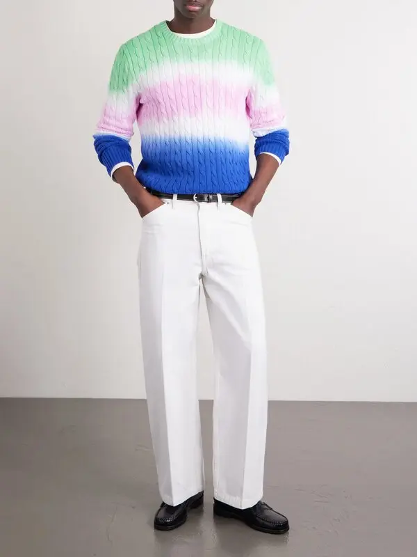 Polo Ralph Lauren Dégradé Cable-knit Cotton Sweater