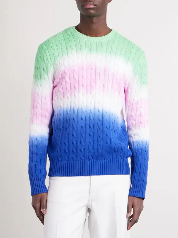 Polo Ralph Lauren Dégradé Cable-knit Cotton Sweater
