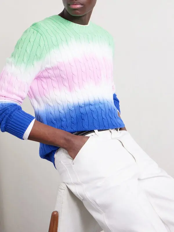 Polo Ralph Lauren Dégradé Cable-knit Cotton Sweater