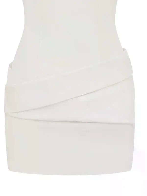 Alex Perry Strapless Drape Mini Dress - Neutrals
