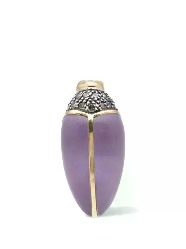 BIBI VAN DER VELDEN Mini Scarab Amethyst Stud Earring - Gold