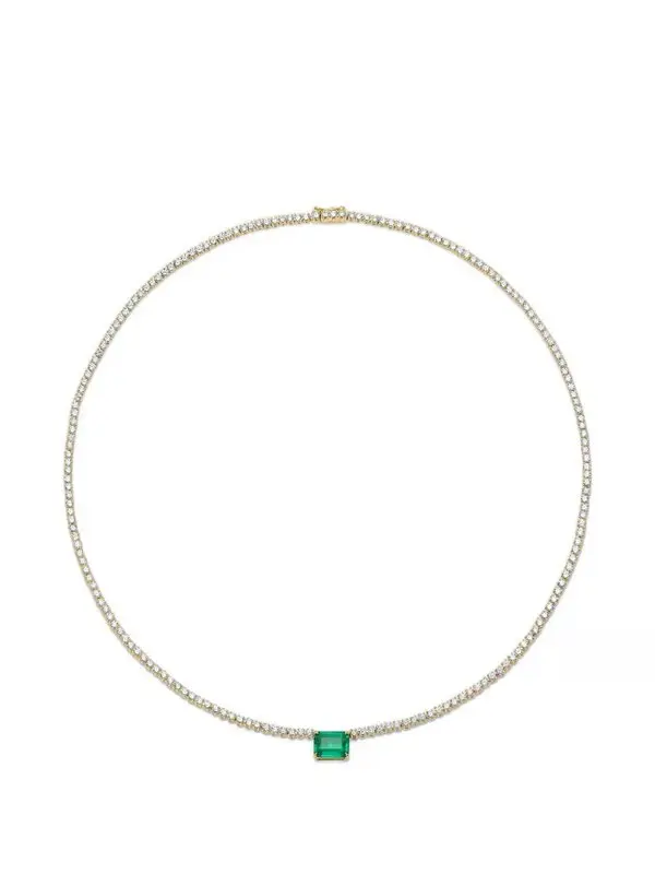 ANITA KO Hepburn Emerald And Diamond Choker Necklace - Gold
