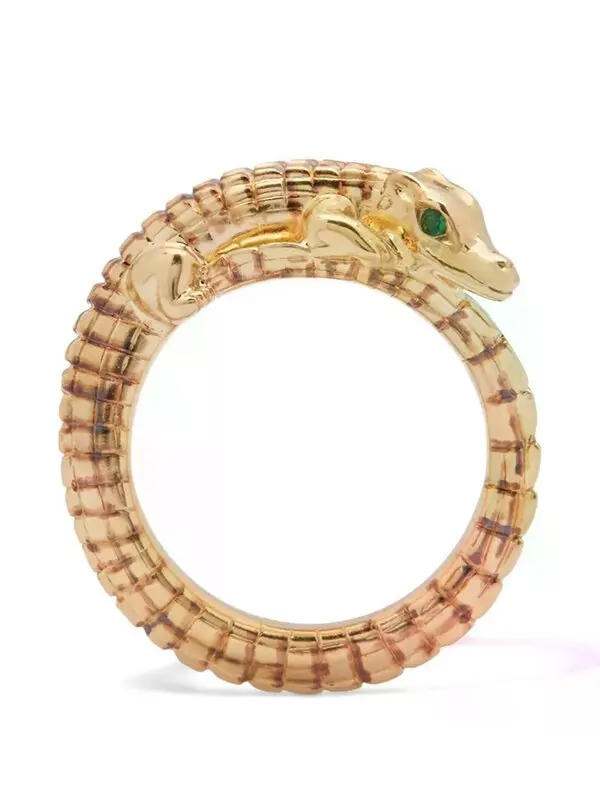 BIBI VAN DER VELDEN Alligator Pinky Ring - Gold