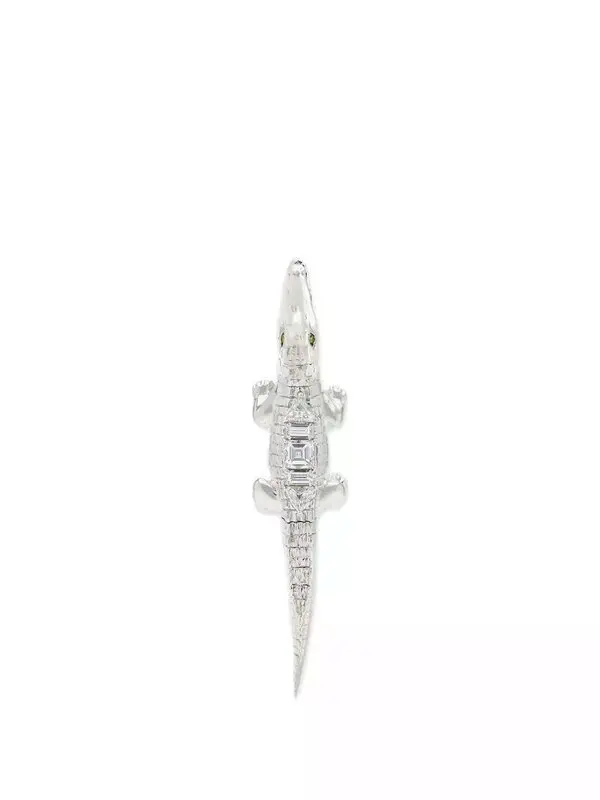 BIBI VAN DER VELDEN Alligator Diamond Earring - Silver