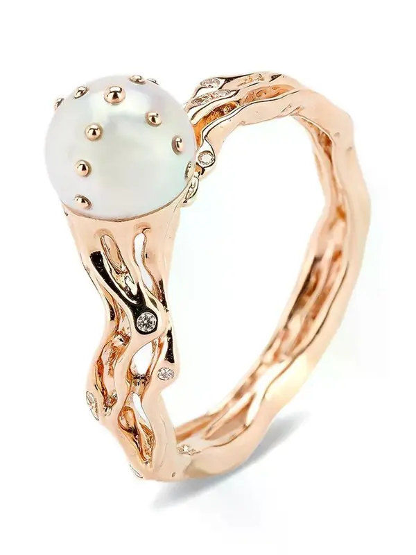 BIBI VAN DER VELDEN Jellyfish Pearl And Diamond Ring - Pink