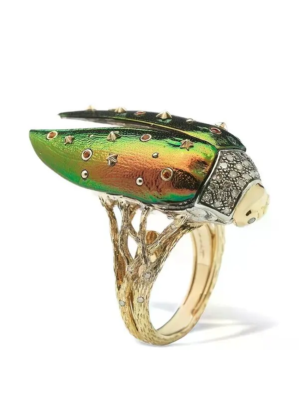 BIBI VAN DER VELDEN Scarab Fly Multi-stone Ring - Gold